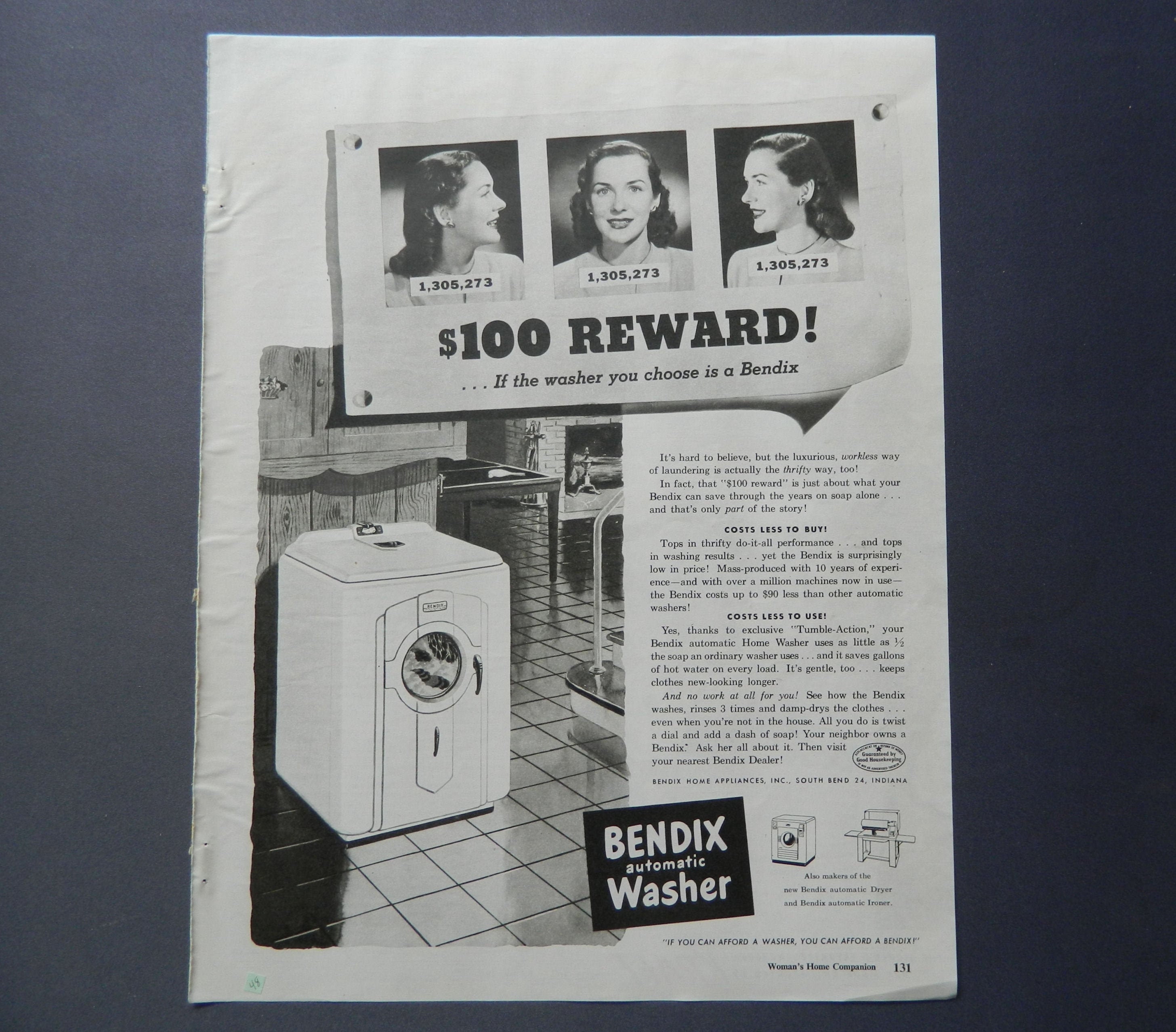 1948 Bendix Washer Ad - Laundry Collectible Washing Machine Vintage ...