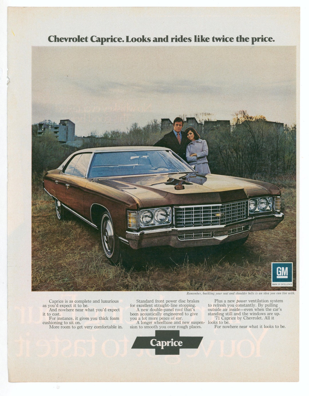 1971 Chevy Caprice Ad - Vintage Chevrolet Collectible - Unframed - Etsy