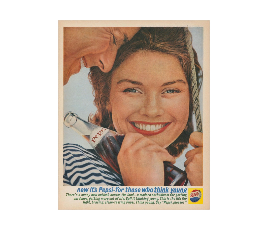 1962 Pepsi Cola Ad - Vintage Soda Collectible, Unframed Print ...