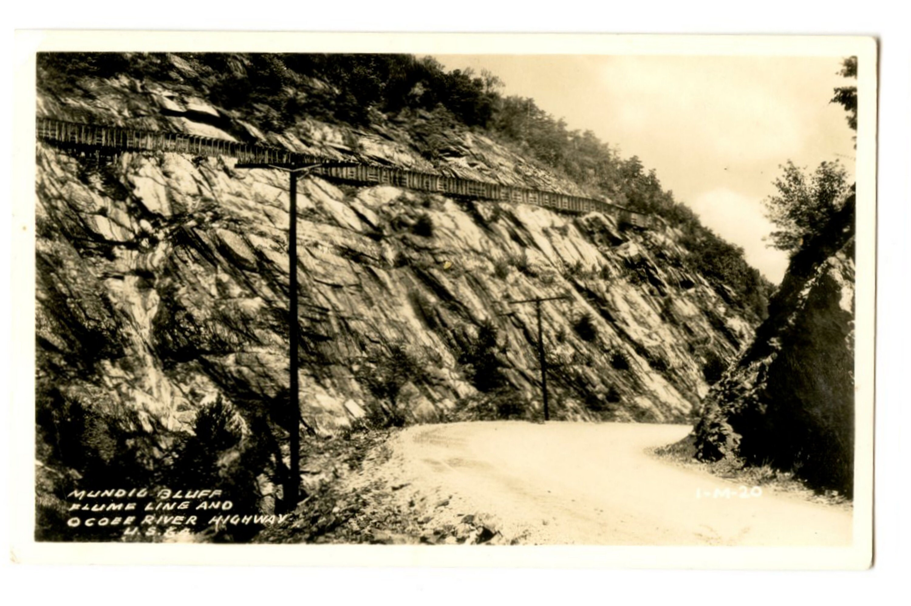 Mundig Bluff Flume Line RPPC Ocoee River, Highway 64, Cleveland ...