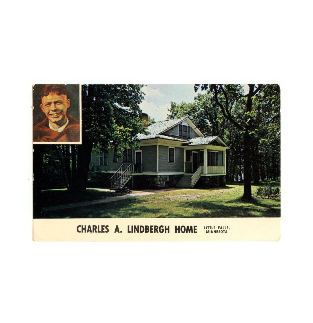 Charles A Lindbergh Home Little Falls Minnesota Vintage Postcard ...