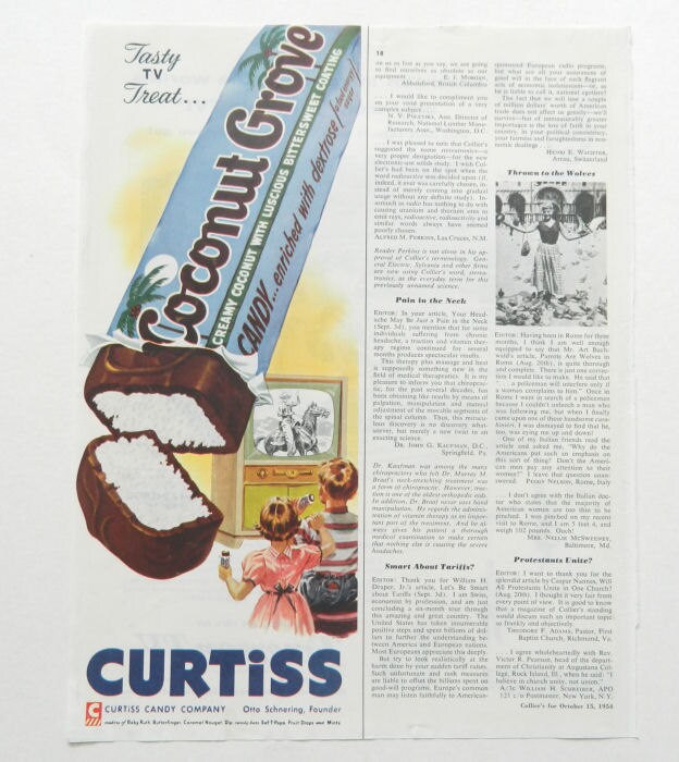 1954 Coconut Grove Candy Ad Curtiss Candy Wall Art Vintage - Etsy