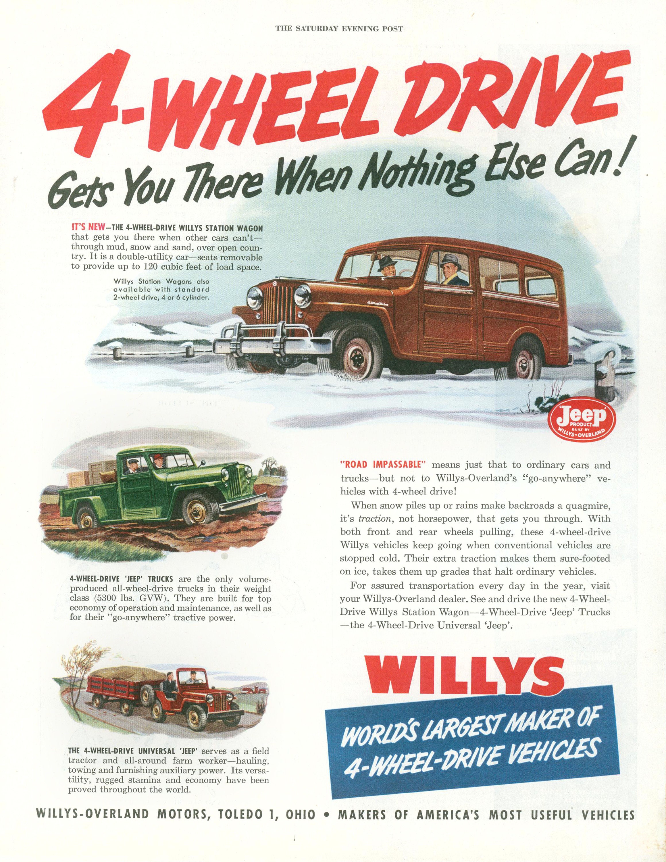 1949 Willys Jeep Ad Vintage Magazine Advertising Station - Etsy
