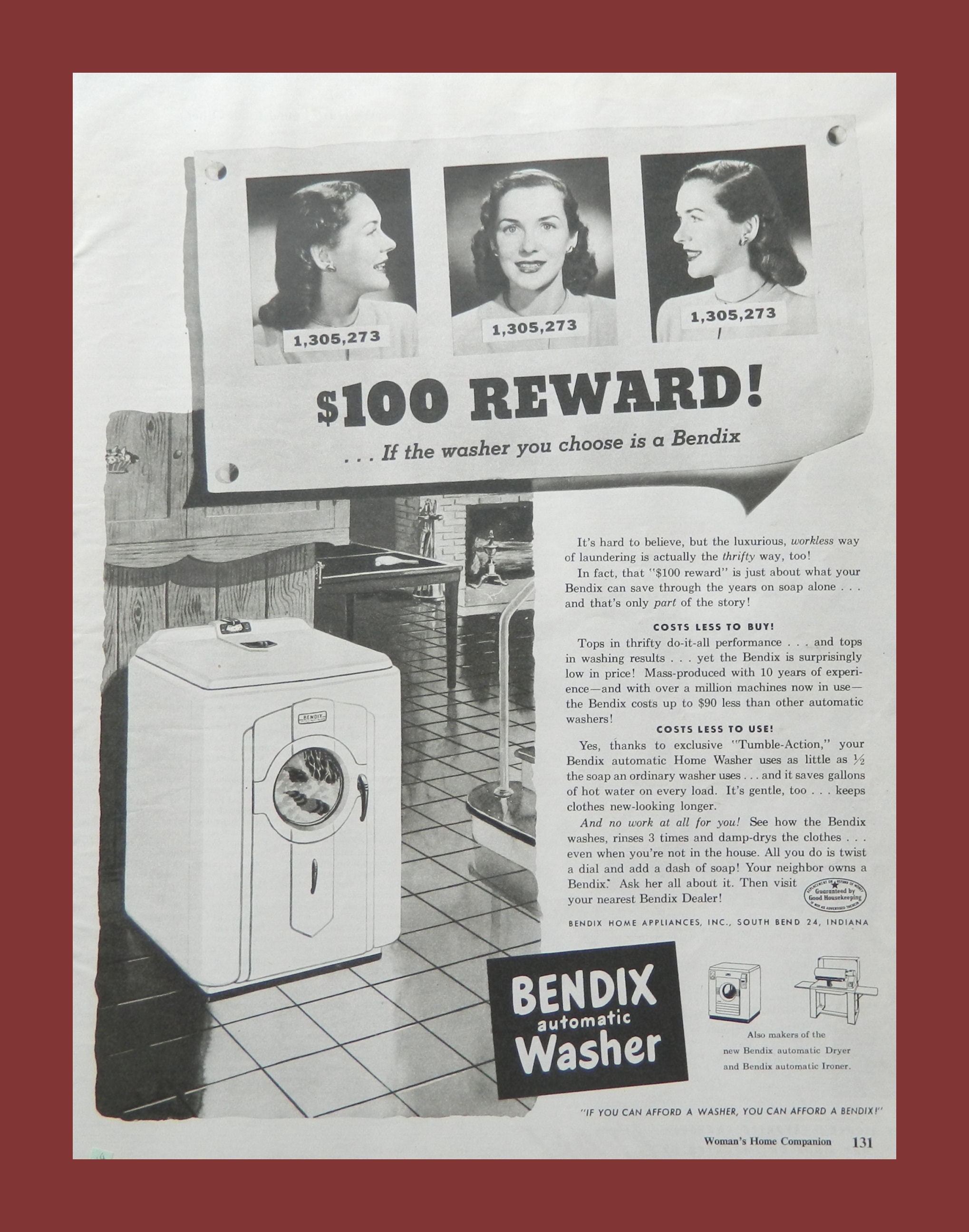 1948 Bendix Washer Ad Laundry Collectible Washing Machine - Etsy