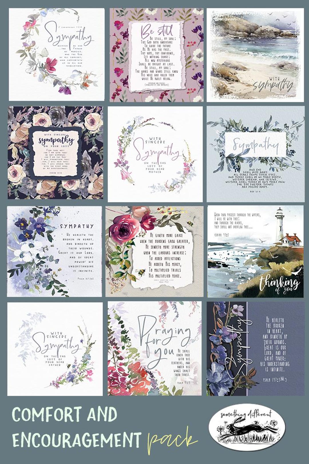 Sympathy Cards Religious Bereavement Pack of 12 Christian Greetings ...