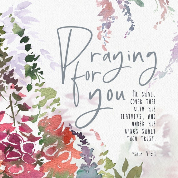 Christian Bible Verse Praying for You Cards Get Well Sympathy | Etsy