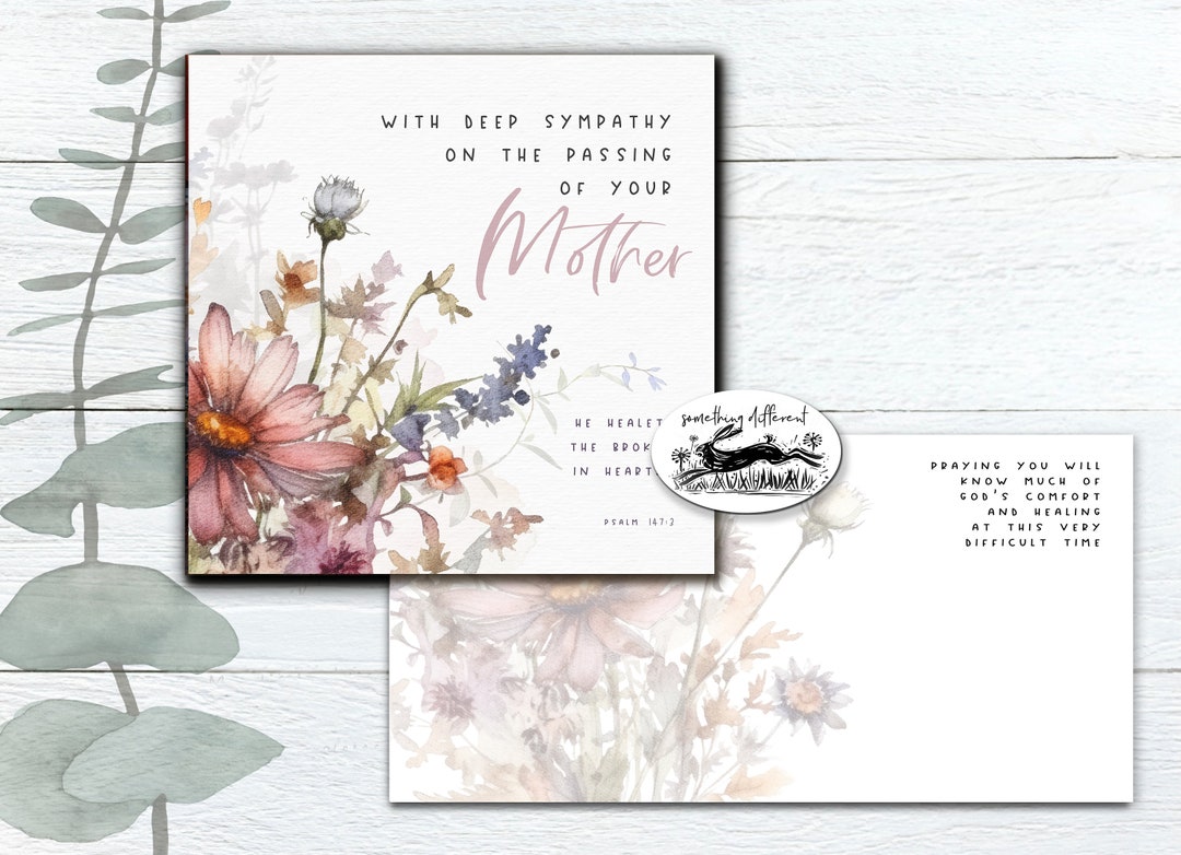 Christian Bible Verse SYMPATHY Card Loss of Your MOTHER - Religious Kjv ...