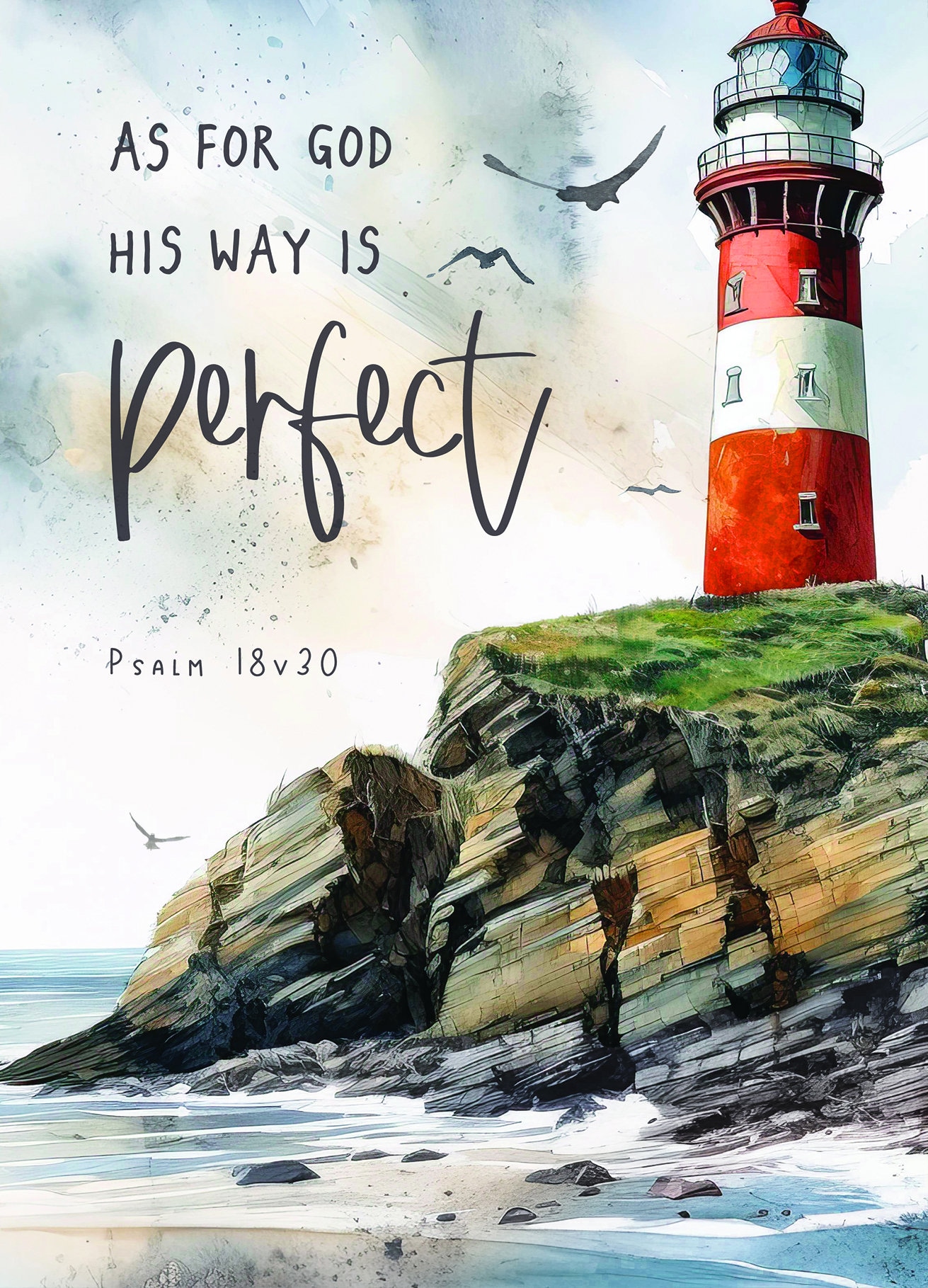 20 Christian A6 Lighthouse Postcard Style Bible Verse and Hymn Cards ...