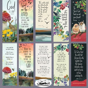 10 Mixed Christian Bookmarks Bible Verse Kjv Watercolour Painting ...