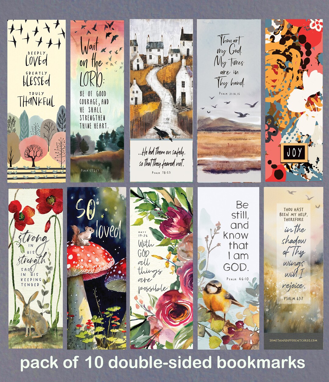 10 Bible Verse Bookmarks Sunday School, Wedding Favours or Christian ...