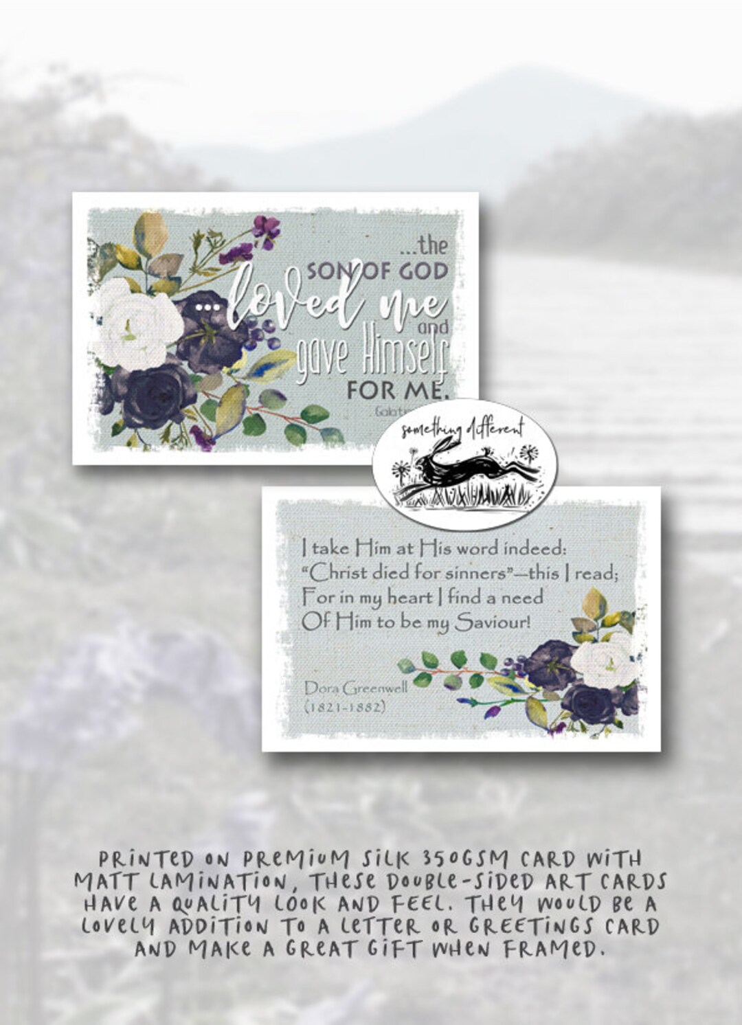PACK OF 4 Bible Verse Gospel Prayer Card Galatians 2 V 20 Painting A6 ...