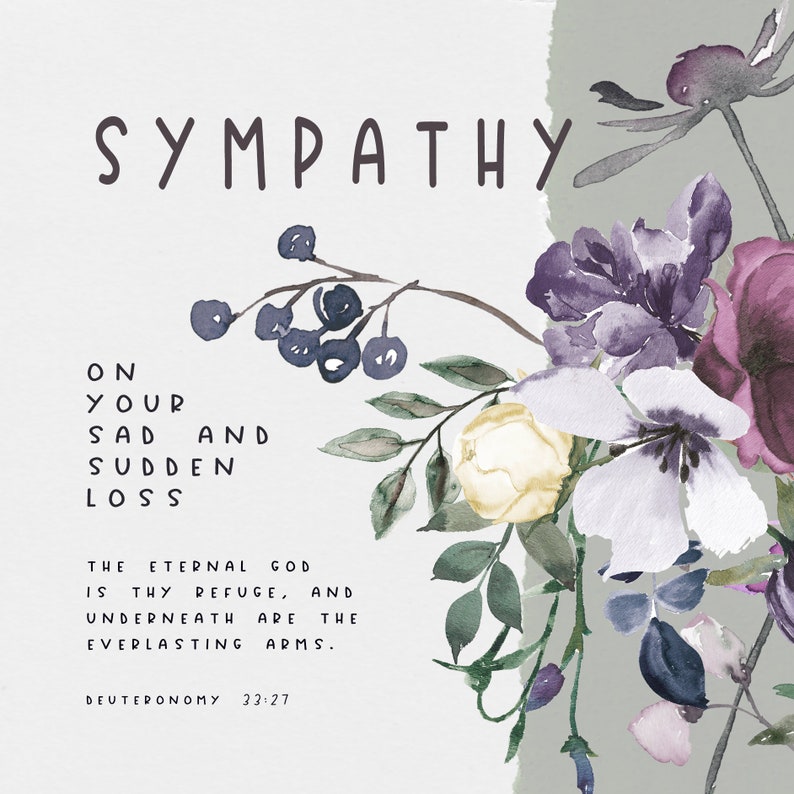 Christian Bible SYMPATHY Card and Envelope Sudden Bereavement - Etsy