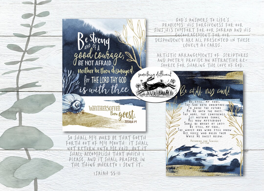 Be Still Poem Bible Scripture Verse Prints PACK OF 4 Prayer Card - Be ...