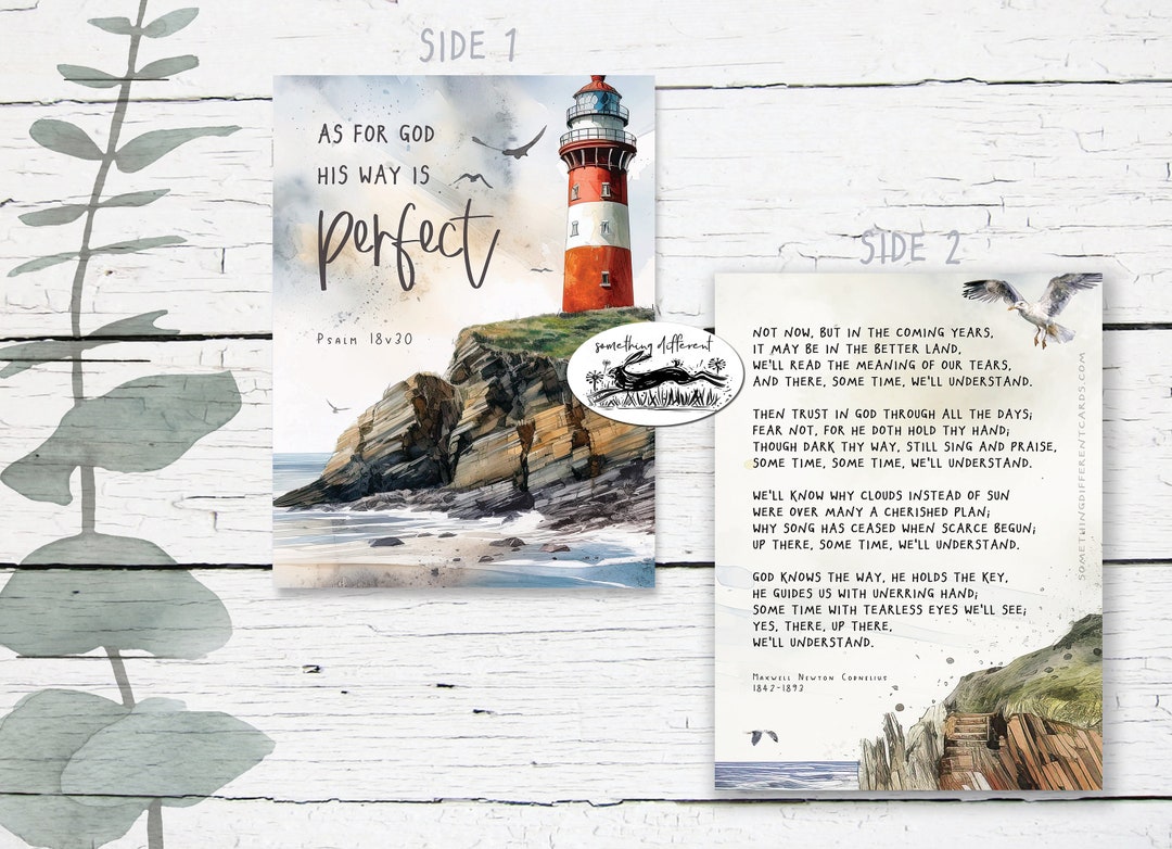 20 Christian A6 Lighthouse Postcard Style Bible Verse and Hymn Cards ...