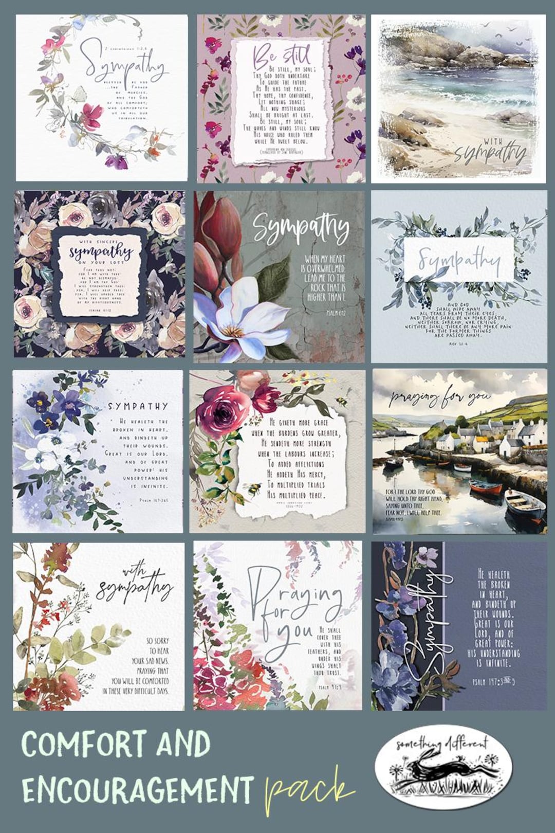 Sympathy Cards Religious Bereavement Pack of 12 Christian Greetings ...