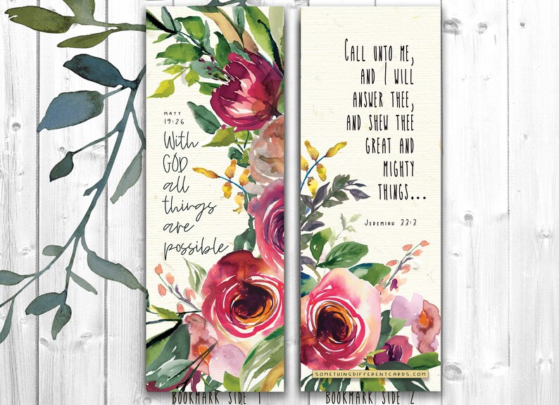 10 Mixed Christian Bookmarks Bible Verses Kjv Watercolour - Etsy