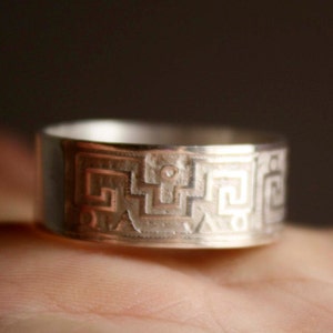 Sterling Silver Mexican Ring - Zapotec - Precolumbian Jewelry - 8mm ...