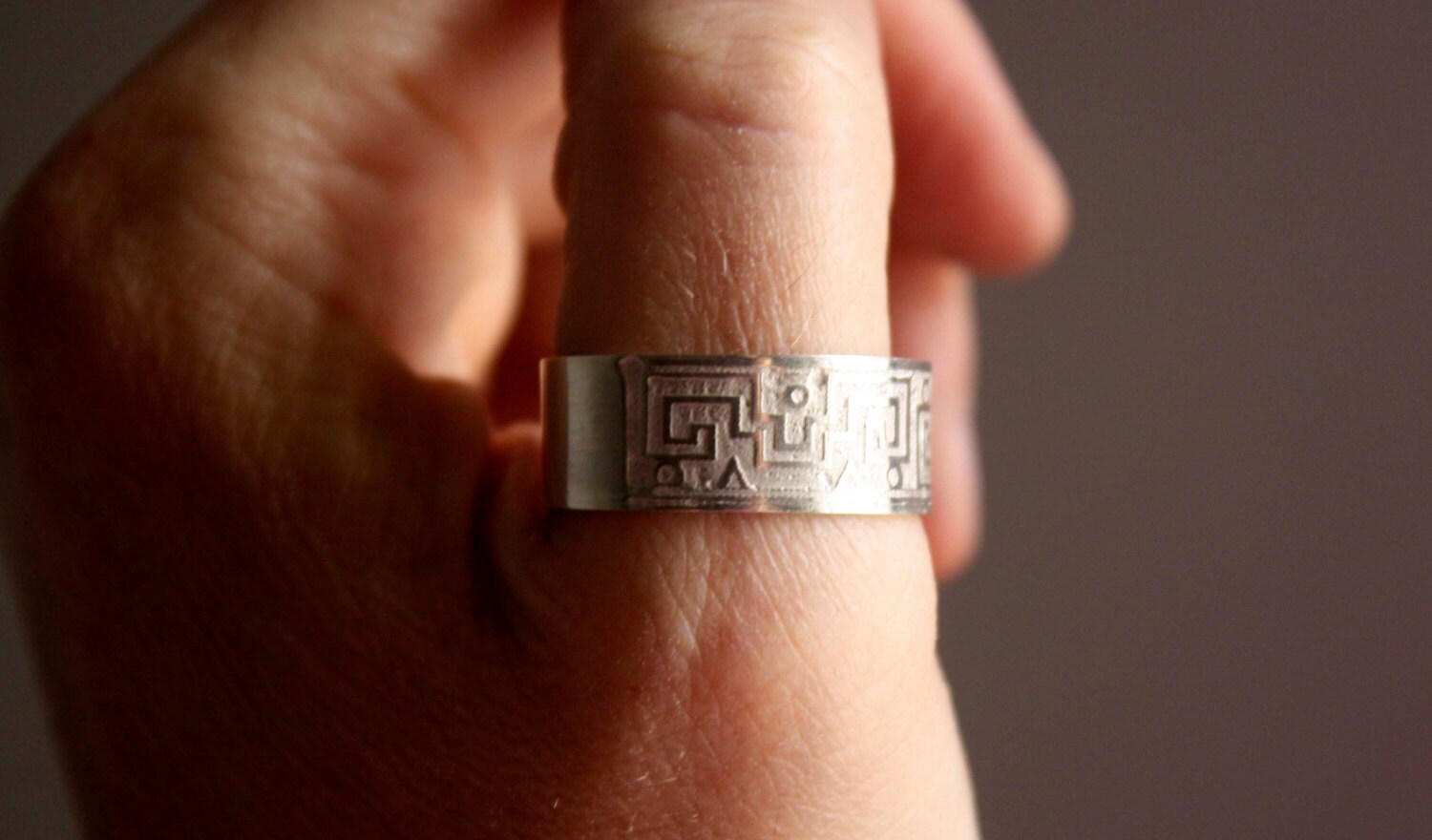 Sterling Silver Mexican Ring - Zapotec - Precolumbian Jewelry - 8mm ...