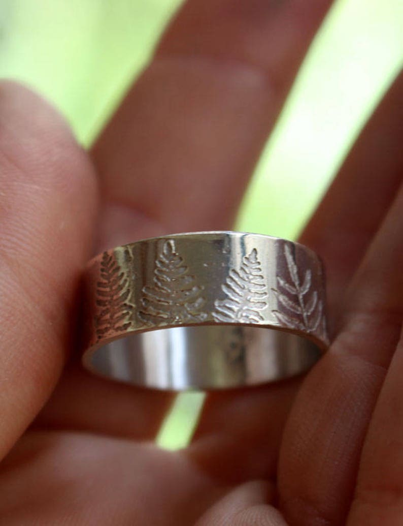 Sterling Silver Fern Ring Mens Large Ring Botanical Leaf - Etsy