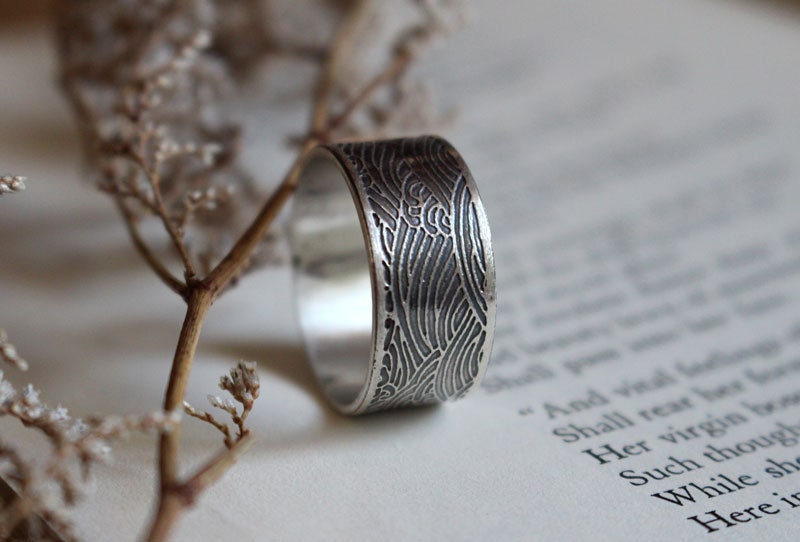 Sterling Silver Wave Ring - Ocean Ring - Sea Wedding - Japanese Waves ...