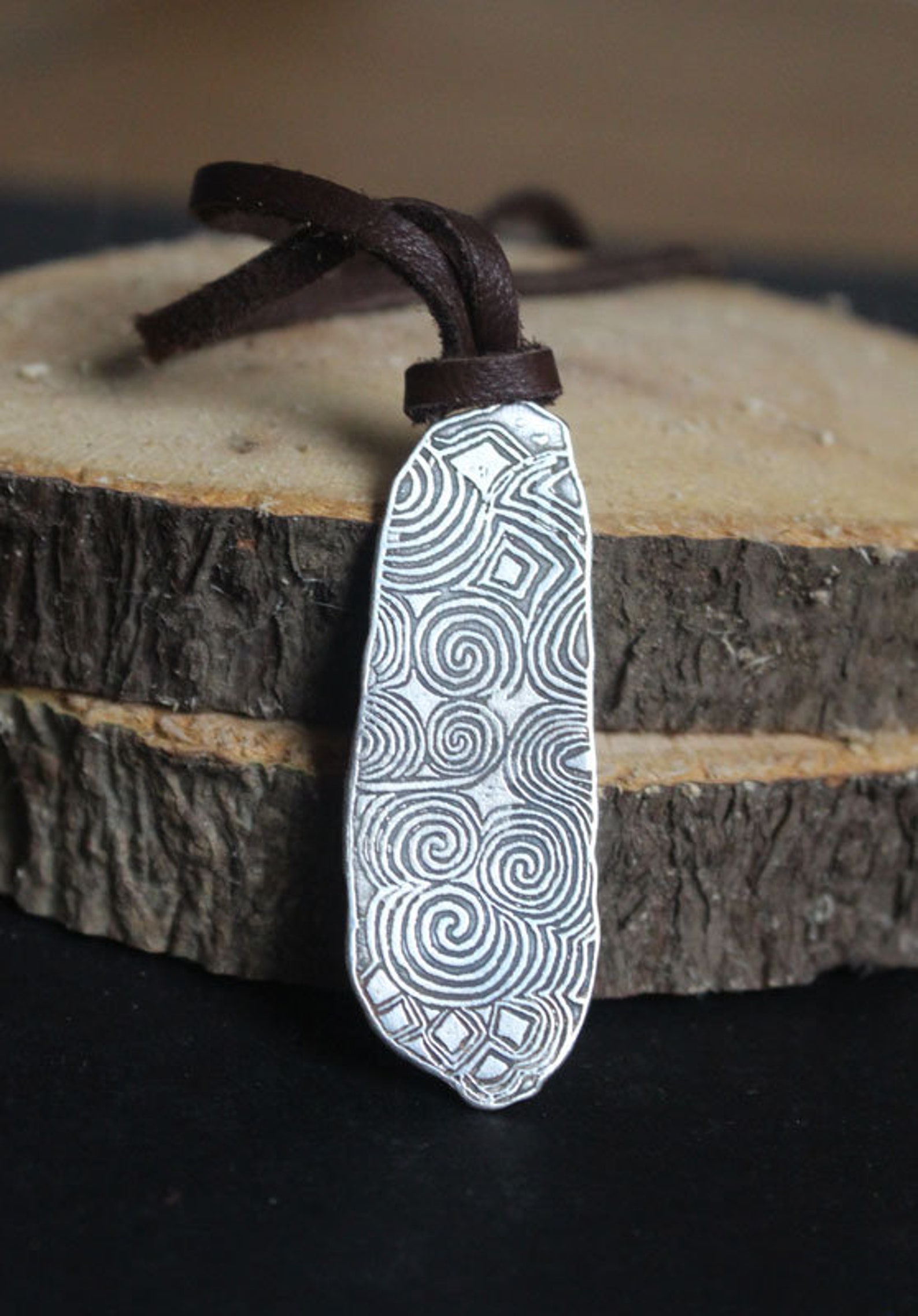 Silver Newgrange Stone Necklace- Big Size - Archeological Pattern ...