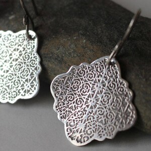 Sterling Silver Arabesque Earrings - Oriental Earrings - Chased - Greek ...