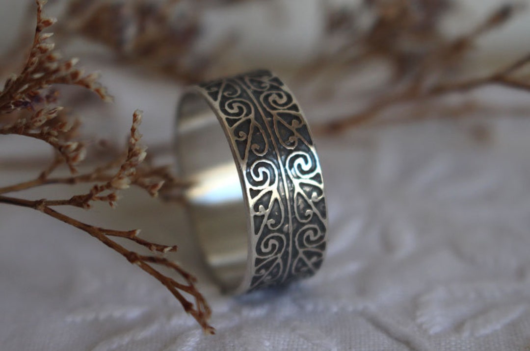 Silver Maori Ring Tattoo Heart Polynesian Ring Spiral Manuah Polynesian ...