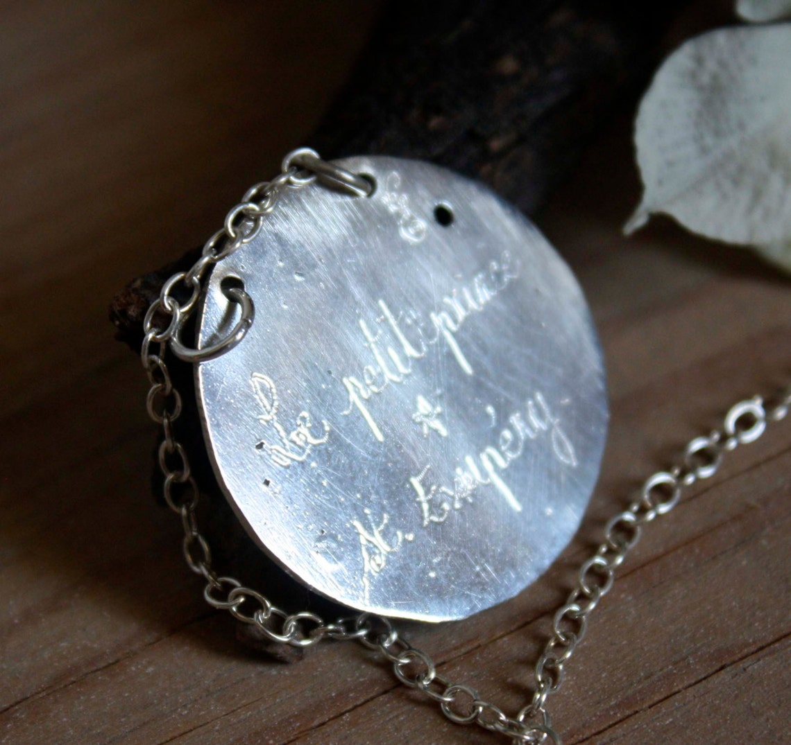 Sterling Silver the Little Prince Necklace - Etched Necklace - Planet ...