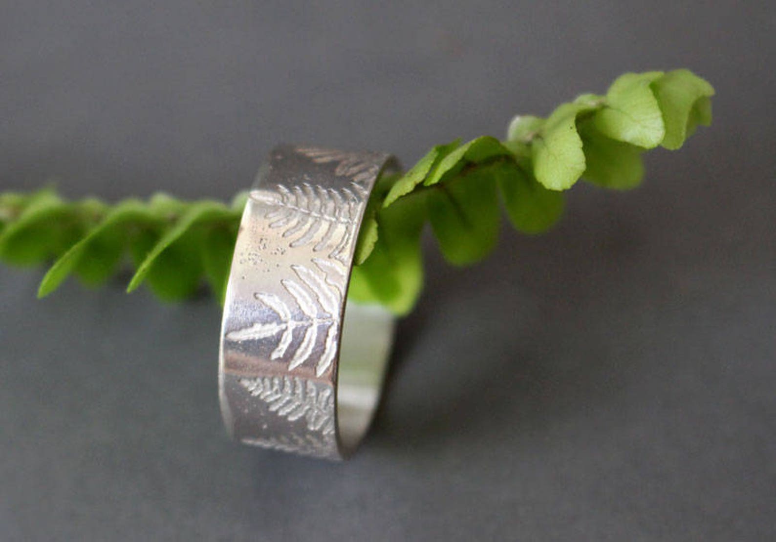 Sterling Silver Fern Ring Mens Large Ring Botanical Leaf - Etsy