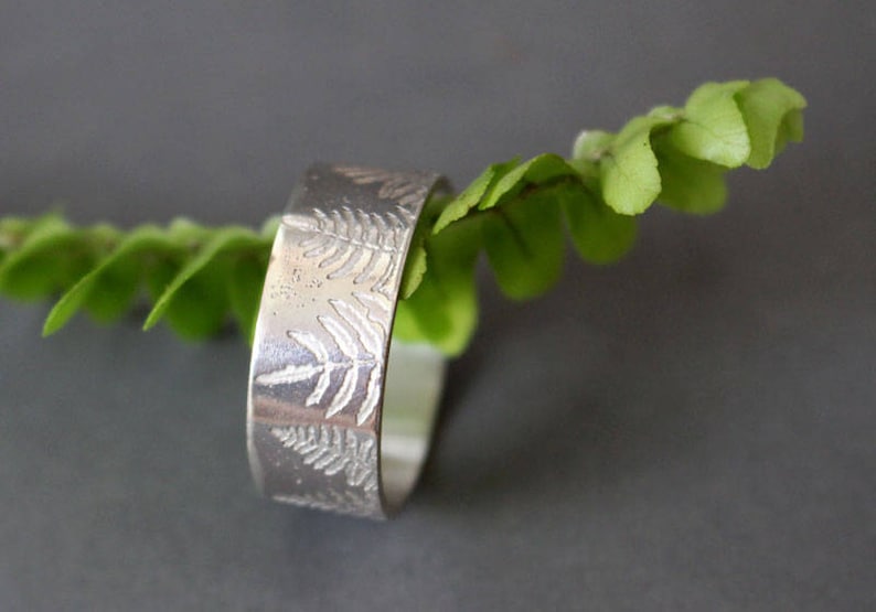 Sterling Silver Fern Ring Mens Large Ring Botanical Leaf - Etsy