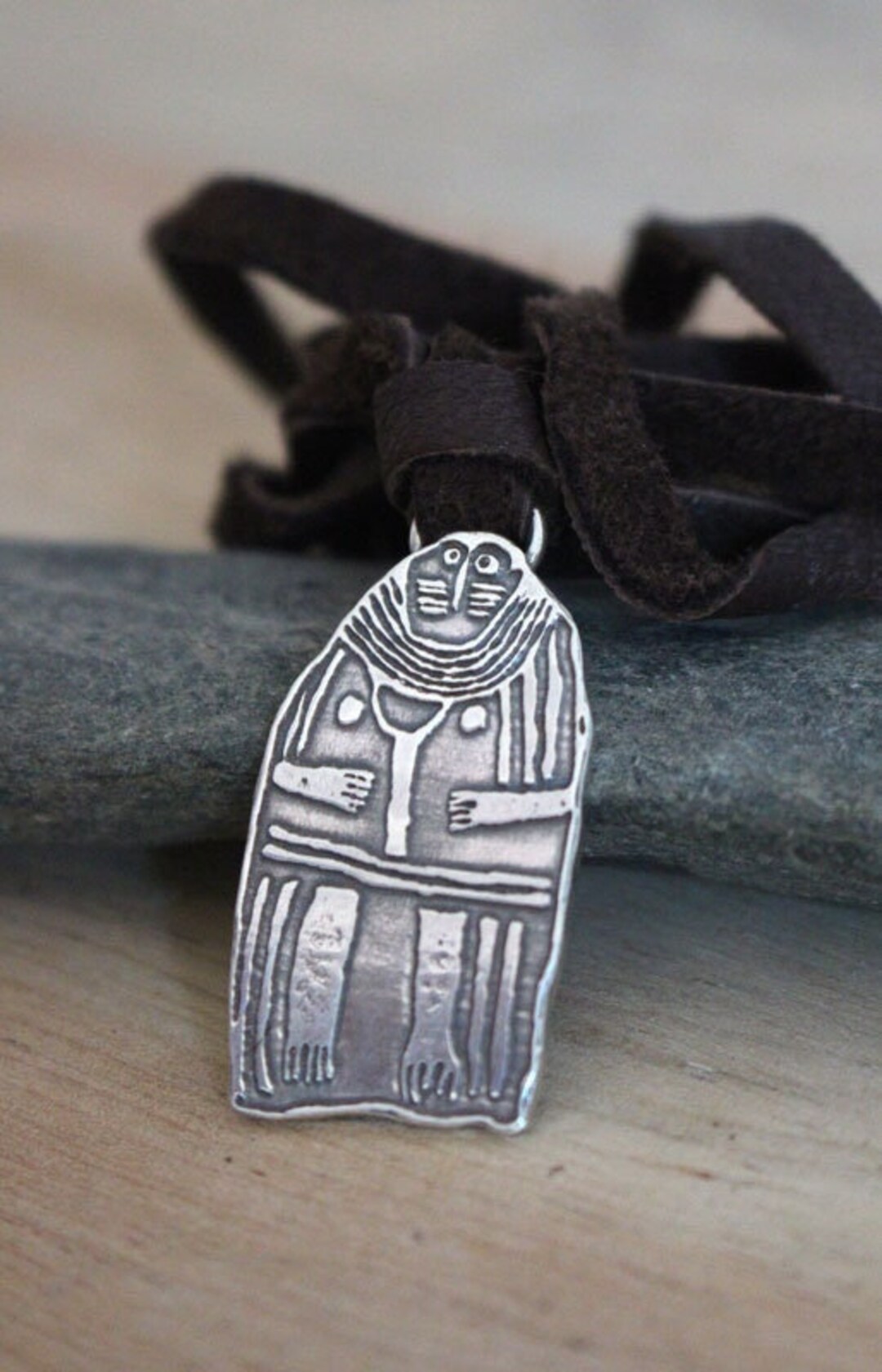 Neolithic Necklace - Silver Prehistoric Jewelry - Celtic Pendant ...