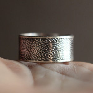 Sterling Silver Wave Ring - Ocean Ring - Sea Wedding - Japanese Waves ...