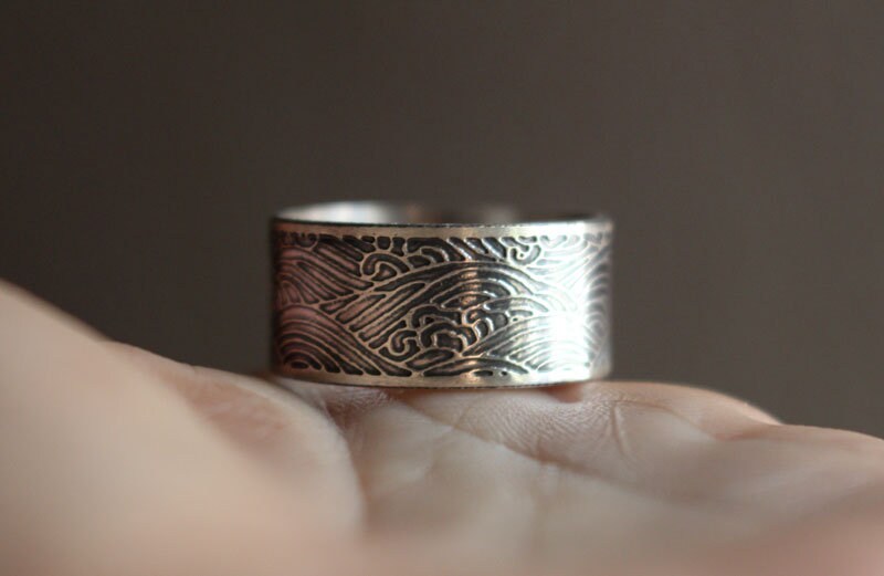 Sterling Silver Wave Ring - Ocean Ring - Sea Wedding - Japanese Waves ...