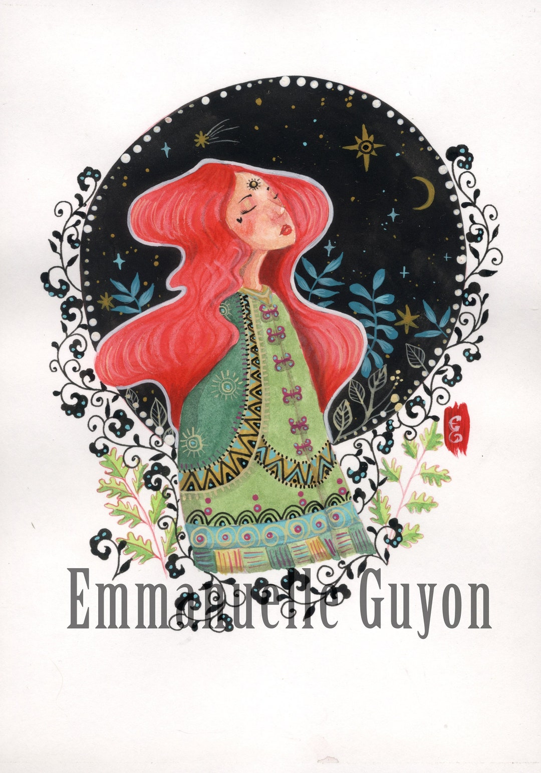 Make a Wish - Starry Night Woman Portrait Painting - Magical Painting ...