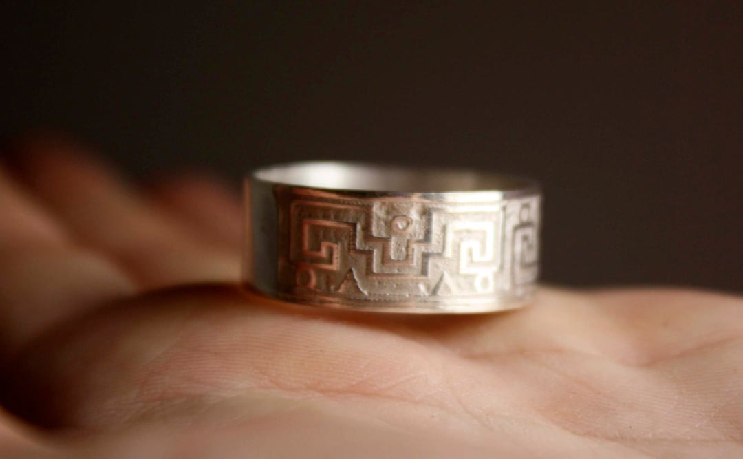 Sterling Silver Mexican Ring - Zapotec - Precolumbian Jewelry - 8mm ...