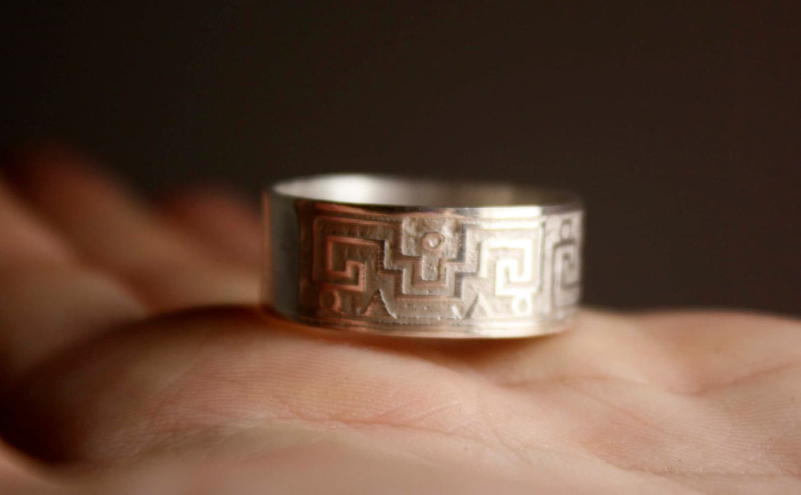 Sterling Silver Mexican Ring - Zapotec - Precolumbian Jewelry - 8mm ...