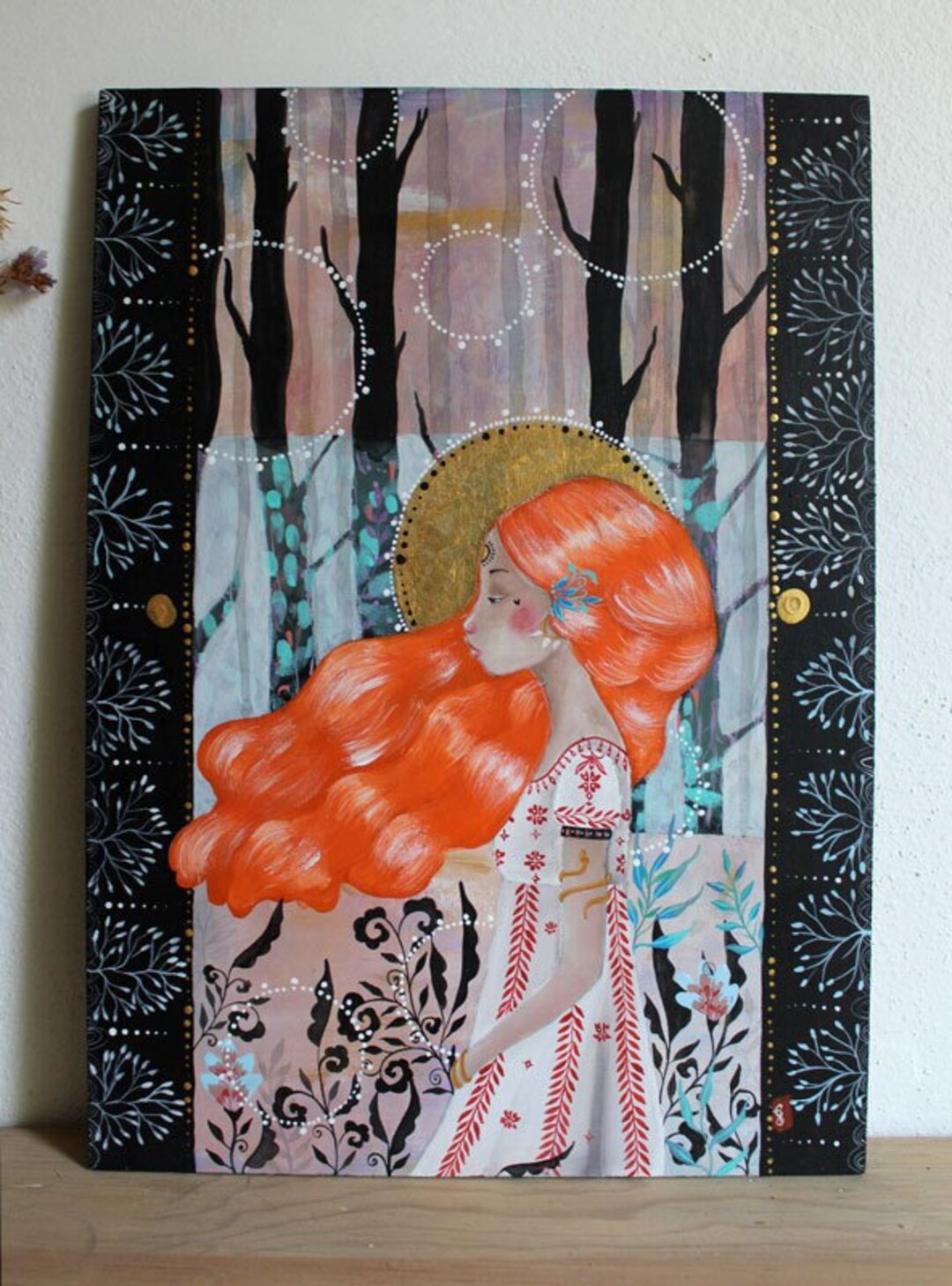 Whimsical Art Woman in the Wind Painting- IN THE DEEP- Mysterious ...