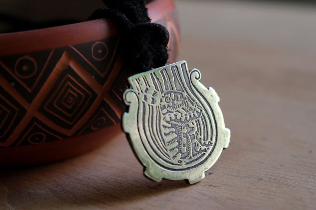 Maya Necklace - Silver Mexican Pendant - Legend - Rabbit - Moon Goddess ...