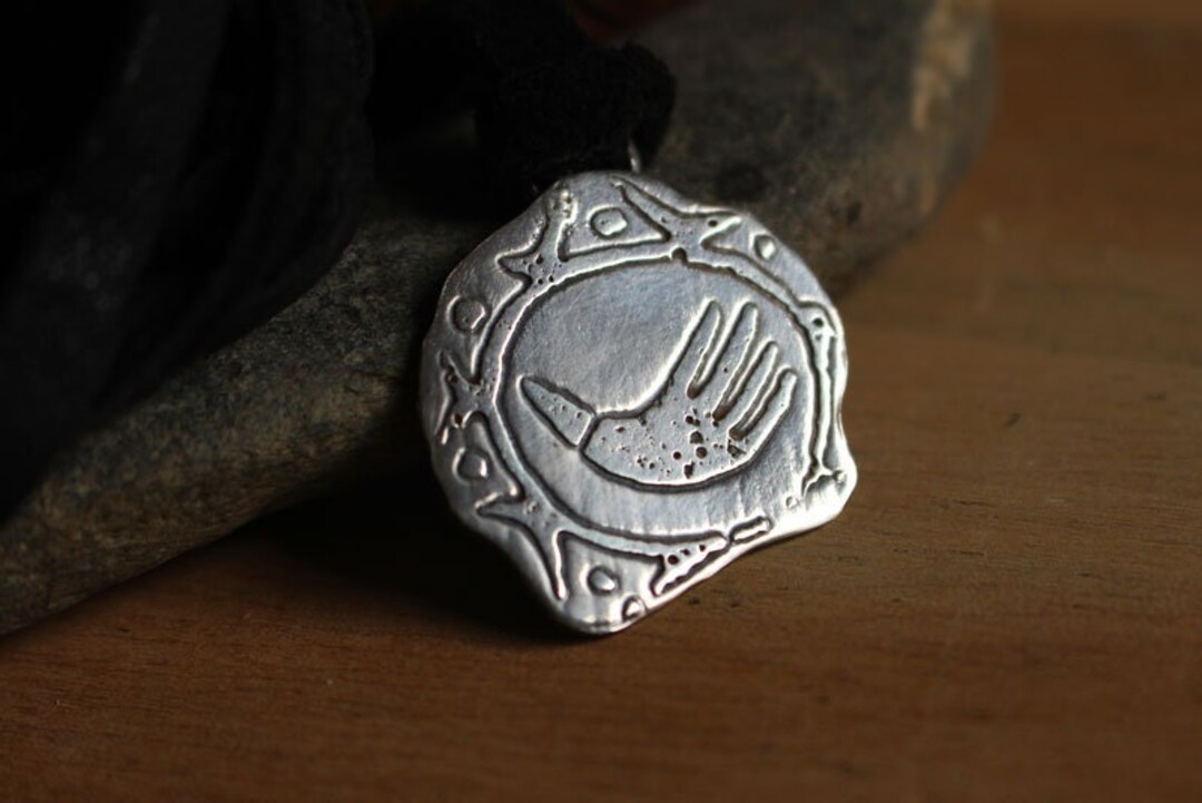 Olmec Hand Necklace in Sterling Silver, Ancient Mexican Symbol Pendant ...