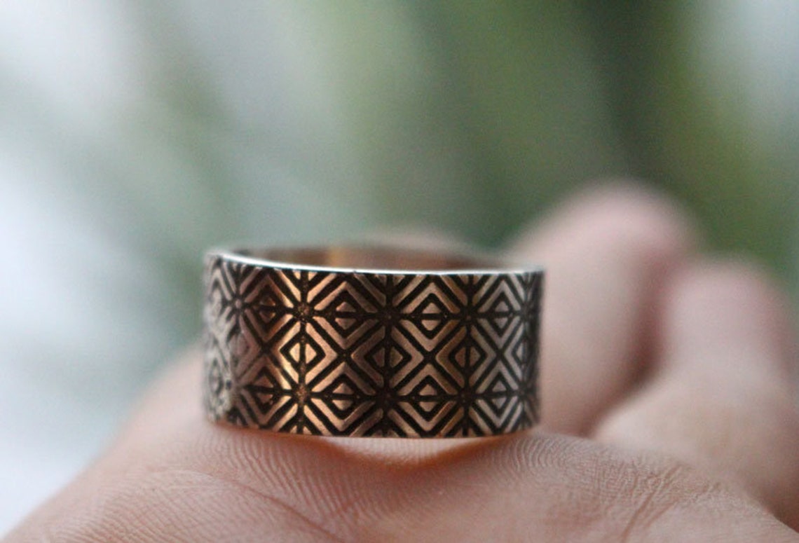 Japanese Ring - Geometric Ring - Japanese Wedding - Rhombus - Men Ring ...