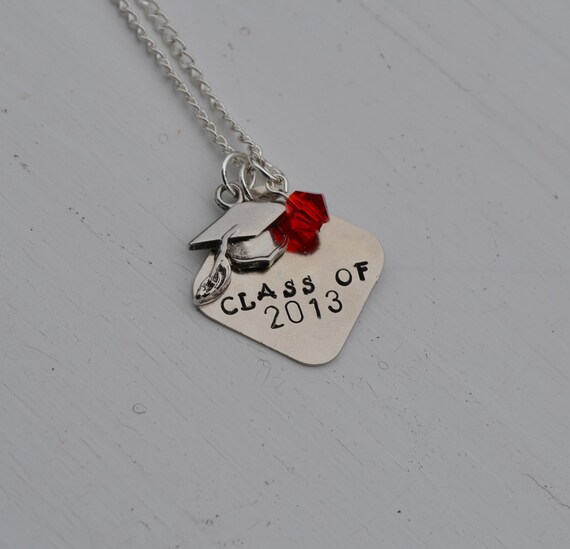 Items similar to Class of 2013 Graduation Necklace - Metal Stamped with ...