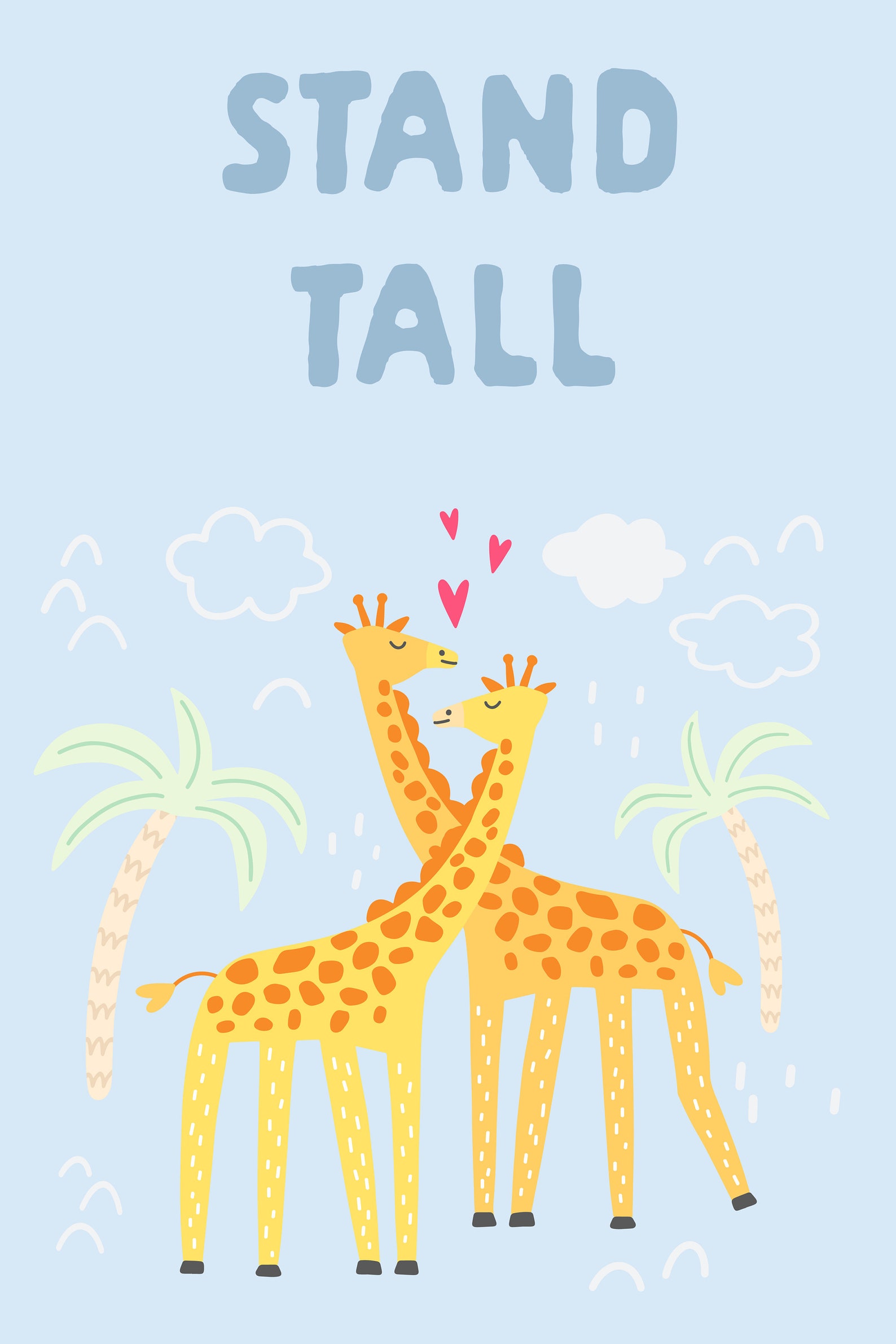 Stand Tall Giraffe Nursery Kids DIY Printable Wall Art - Etsy