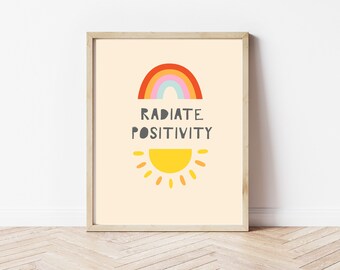 Sunshine Wall Art, Sunshine Print, Sun Printable, Radiate Positivity ...
