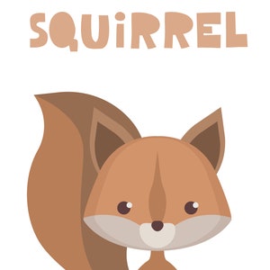 Woodland Forest Animals Cute Words DIY Printable Wall Art - Etsy