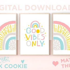 Rainbow Boho Affirmations Kids Printable Wall Art - Etsy