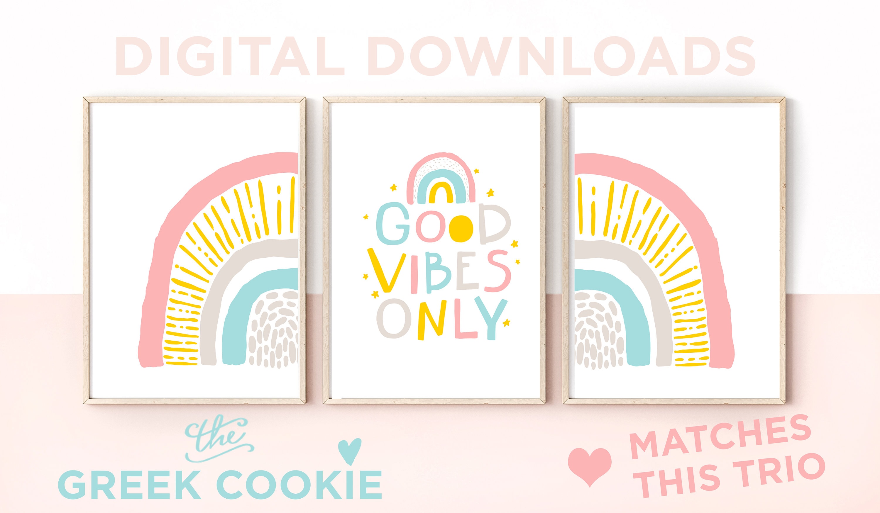 Rainbow Boho Affirmations Kids Printable Wall Art - Etsy