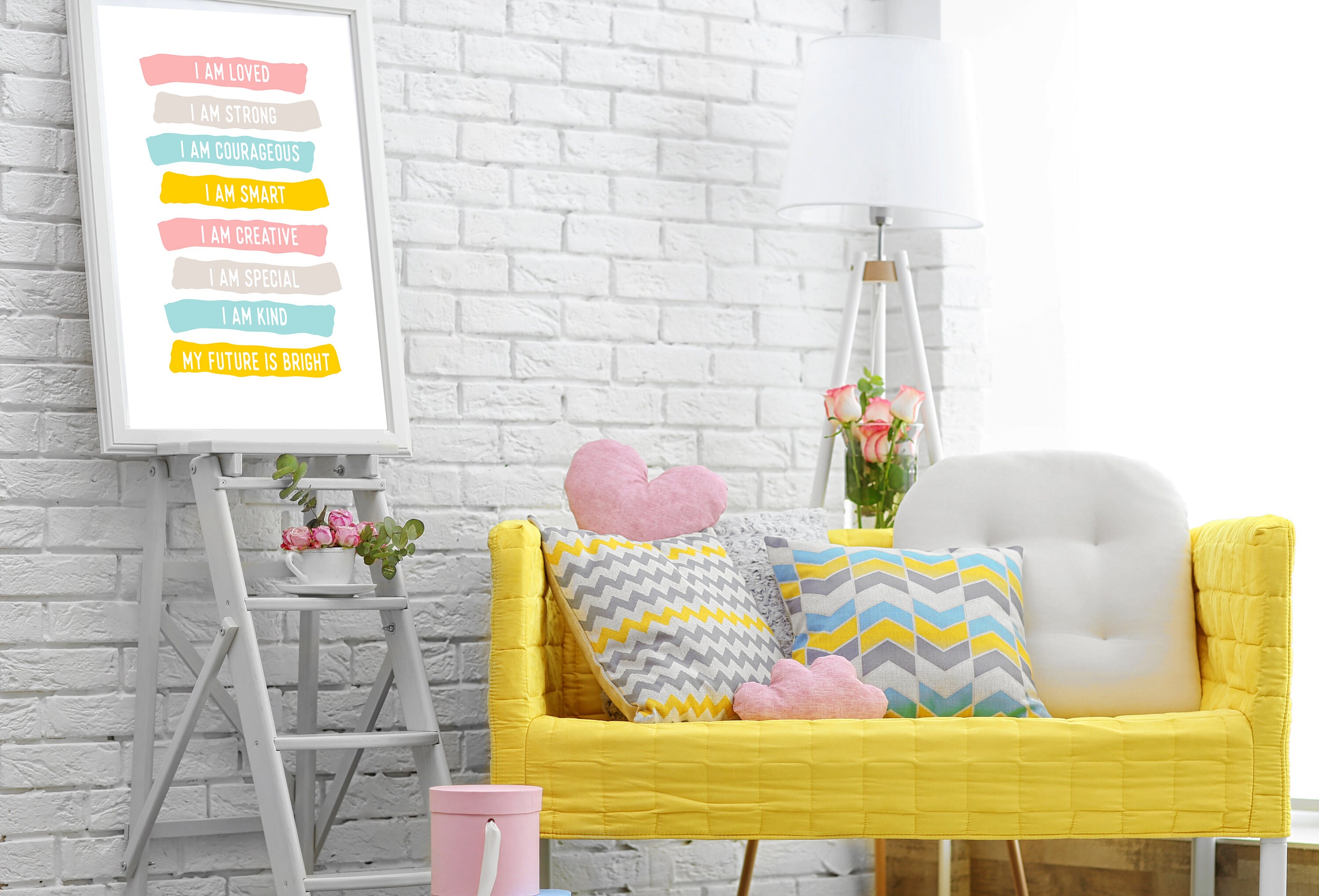 Rainbow Boho Affirmations Kids Printable Wall Art - Etsy