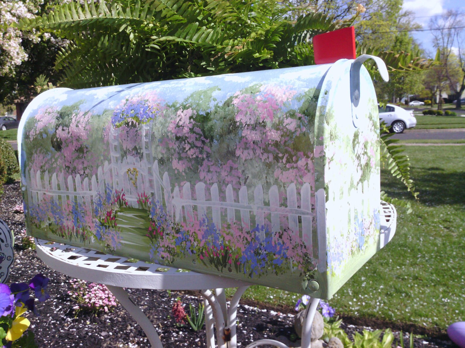 Hand Painted Rural Garden Mailbox - Etsy