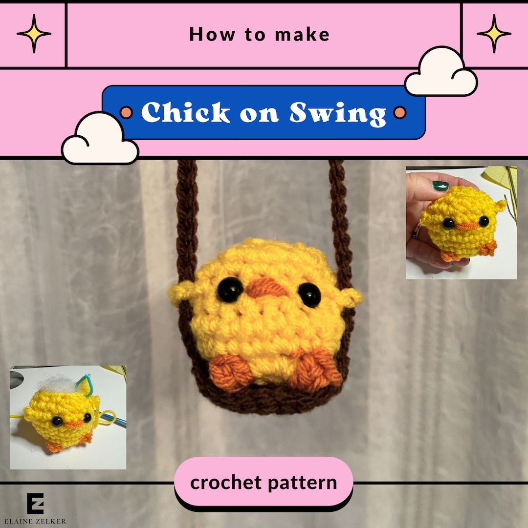 Crochet CHICK on a SWING Pattern Amigurumi Chick PDF Pattern - Etsy