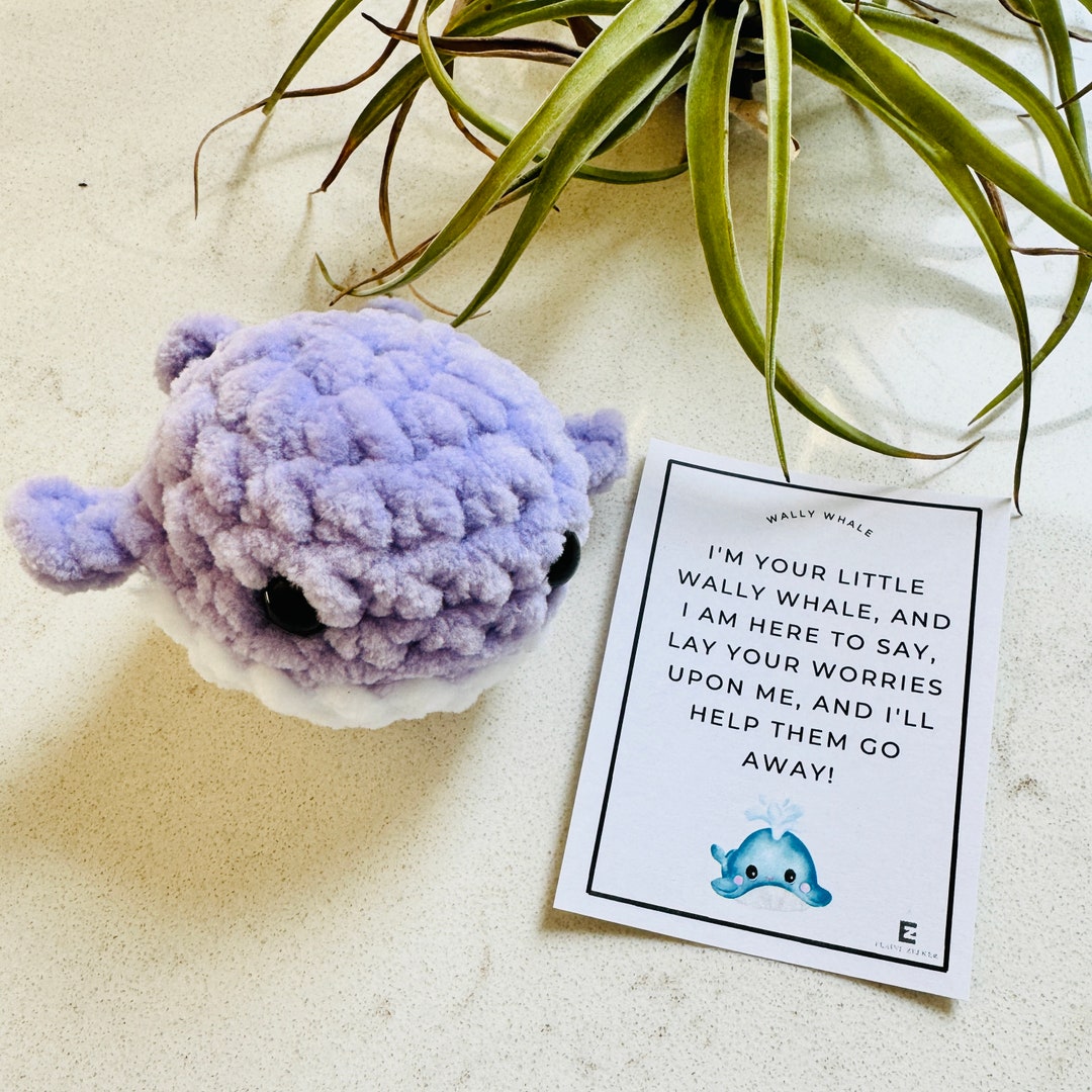 Wally Whale Crochet Stress Ball PDF Pattern and Poem Card (PDF) Crochet ...